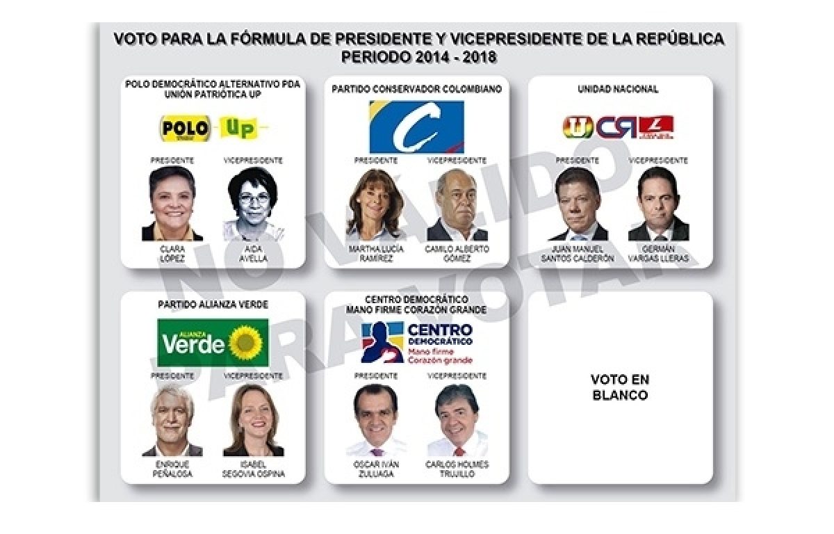 Éste Es El Tarjetón Para Las Presidenciales Candela