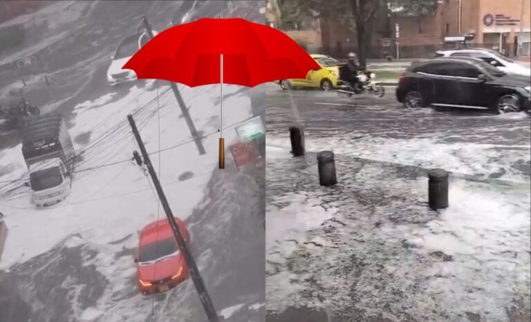 Las imágenes de la fuerte granizada en Bogotá este 9 de marzo de 2025